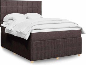 Box spring postel s matrací tmavě hnědá 140x190 cm textil 3292054