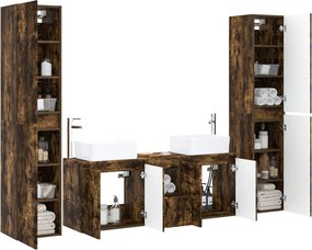 Sada koupelnového nábytku 5 ks Kouřový dub 33 x 34,5 x 160 cm 3406038