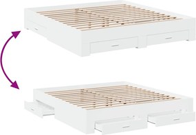 Rám postele se zásuvkami bílý 180 x 200 cm kompozitní dřevo 3280363
