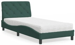 Postel s matrací tmavě zelená 80 x 200 cm samet 3208625