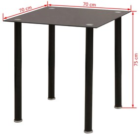 Pětidílný jídelní set stolu a židlí černý - Default Title