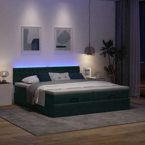 Osmanský rám postele s matracíes tmavě šedá 180x200cm samet 3312944
