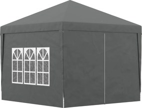 Zahradní přístřešek Outsunny Pop-Up Skládací Recepční Stan 3 x 3m se 4 Odnímatelnými Bočními Stěnami + Šedý Přenosný Obal | Aosom
