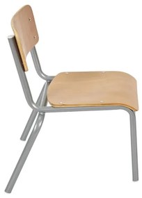 Dětská židlička SCHOOL, 34x50x33, bílá/hnědá