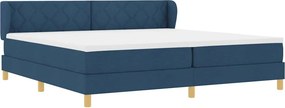 Postel s boxspringem s čelo Modrá 200 x 200 cm textil 3340303