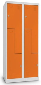 Rauman Kovová šatní skříň Z 80 x 50 x 180 cm, otočný zámek - oranžová