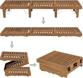 Skládací opalovací lehátko - masivní akácie | 200x61x30/86 cm