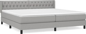 Box spring postel s matrací světle šedá 200 x 200 cm textil 3129977