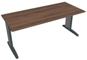 Stůl pracovní rovný 180 cm - Hobis Cross CS 1800 Dekor stolové desky: ořech, Dekor lamino podnože: ořech, Barva nohou: černá