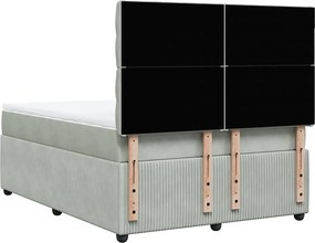 Box spring postel s matrací světle šedá 160x200 cm samet 3292388