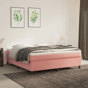 Rám postele s boxspringem růžový 180 x 200 cm samet 3121137