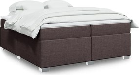 Box spring postel s matrací tmavě hnědá 200x200 cm textil 3285161