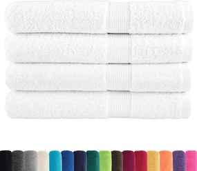 Prémiové ručníky SOLUND 4 ks bílé 100x200 cm 600 g/m² 137141