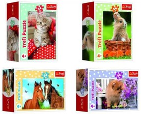Trefl Minipuzzle zvířátka - mláďata 4 druhy, 54 dílků