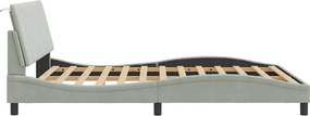 Rám postele bez matrace Hanko světle šedý 160 x 200 cm samet 3207855