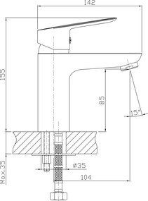 Aqualine Lotta LT602B umyvadlová baterie černá