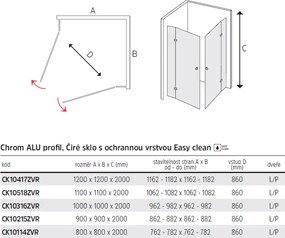 Mereo Mereo, Sprchový kout, Novea, čtverec, chrom ALU, sklo Čiré, CK10518ZVR