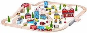 Bigjigs Rail Dřevěná vláčkodráha město a vesnice / 101 dílů / od 3 let