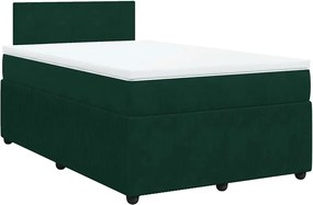 Box spring postel s matrací tmavě zelená 120 x 200 cm samet 3290007