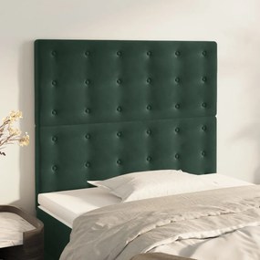 Čelo postele tmavě zelené 80x5x118/128 cm sametové 3116799