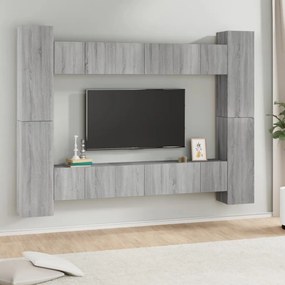 10dílný set TV skříněk šedý sonoma kompozitní dřevo 3120219