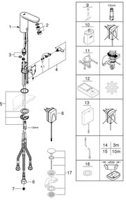 GROHE 36324001 - Infra el. umyvadlová baterie EUROSMART COSMOPOLITAN E chrom