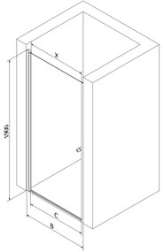 Mexen Pretoria otočné sprchové dveře 60 cm, Průhledné, Chromovaná - 852-060-000-01-00