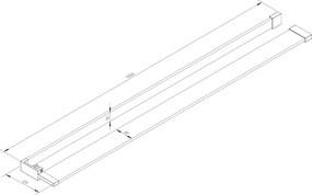 Erga Paris, polička/držák na ručníky pro sprchovou zástěnu (max. 140cm), chromová, ERG-V02-PARIS-SHELF-CR