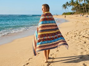 Rychleschnoucí XXL plážová osuška AZTECA barevná 150 x 210 cm, 100% mikrovlákno