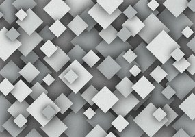 Fototapeta - Šedé čtverce (254x184 cm)