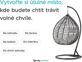 Černé závěsné křeslo KOKON bez stojanu