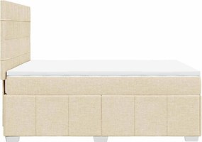 Box spring postel s matrací krémová 140x190 cm textil 3291668