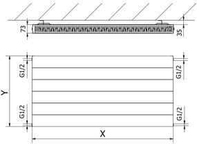 Mexen CL21 Line, panelový radiátor 600 x 1000 mm, boční připojení, 1210 W, antracitová, W421L-060-100-66