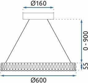 Toolight Toolight, LED stropní svítidlo 60cm MS002-CP, růžové zlato, OSW-09611