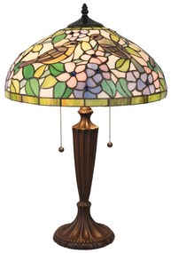 Stolní lampa Tiffany Floraison - Ø 41*60 cm / E27 / Max. 2x60 Watt