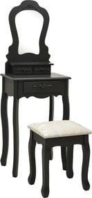 vidaXL Toaletní stolek se stoličkou 50 x 59 x 136 cm pavlovnia [289313] Barva: Černá