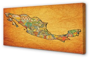 Obrazy na plátně barevné mapa 125x50 cm