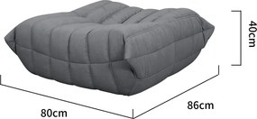 Taburet Nua 86 cm samet šedý