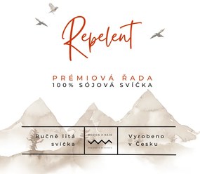 Repelent, prémiová sójová svíčka 180g (M)