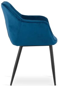 Sametová židle Liverpool modrá