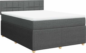 Box spring postel s matrací tmavě šedá 140x200 cm textil 3289780