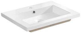 COMAD Závěsná skříňka s umyvadlem - CAPRI 820 white, šířka 60 cm, lesklá bílá/zlatý dub