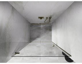 Mexen, Mexen Lunar-B levé otočné sprchové dveře 65 cm, transparentní, broušené zlaté - 832-065-000-55-00-L