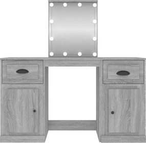 Toaletní stolek s LED šedý sonoma 130 x 50 x 132,5 cm 3185349