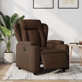 Elektrické polohovací křeslo hnědé textil 3204462