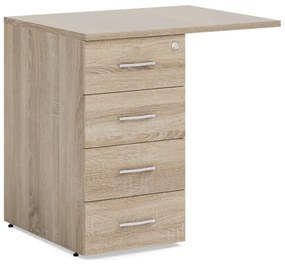 Kontejner Impress 80 x 60 cm - 4 zásuvky (ke stolu Impress 73 cm), dub sonoma