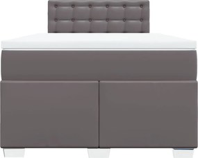Box spring postel s matrací šedá 120x190 cm umělá kůže 3286114