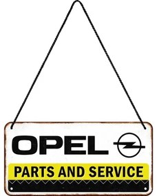 Plechová cedule Opel - Parts & Service, (20 x 10 cm)
