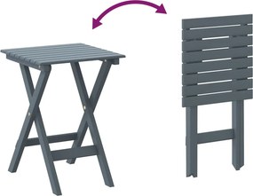 Houpací křesla 2 ks se skládacím stolkem šedá masivní topol 3281593