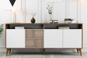 Designová komoda Cadelaria 180 cm ořech bílý